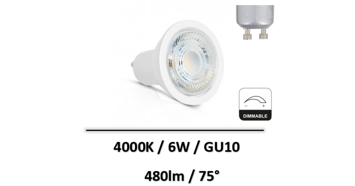 Ampoule Led Gu10 6w 4000k Dimmable 7861